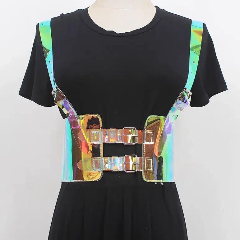 Women Laser Transparent PVC Caged Bra Body Harness Belt 2019 Sexy Waist ...