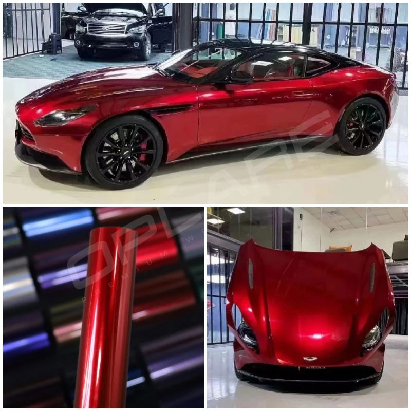 Highest quality PET Paint Cherry Red vinyl wrap deep red vinyl roll ...