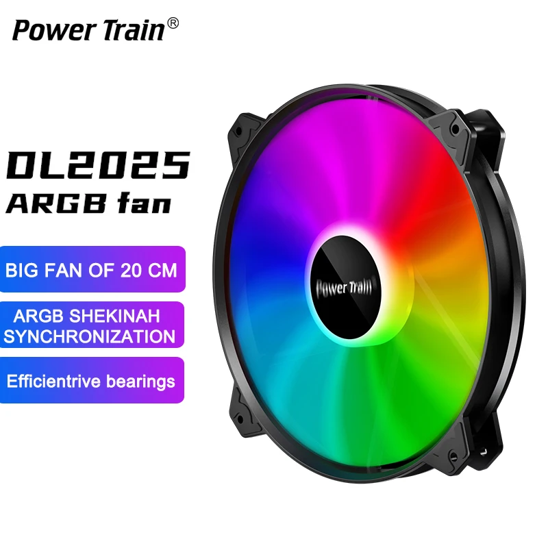 Power Train DL2025 200mm Computer Case Cooling Fan 5V 3PIN ARGB Large ...