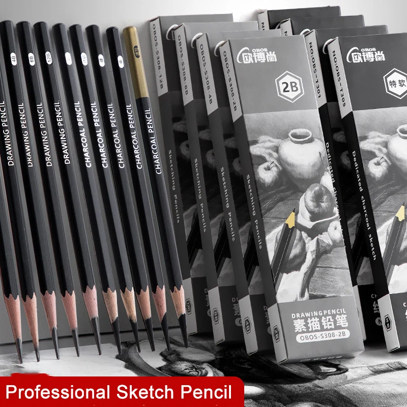 Professional-Sketch-Pencils-Set-Charcoal-Soft-Medium-Hard-Carbon-Pencil ...