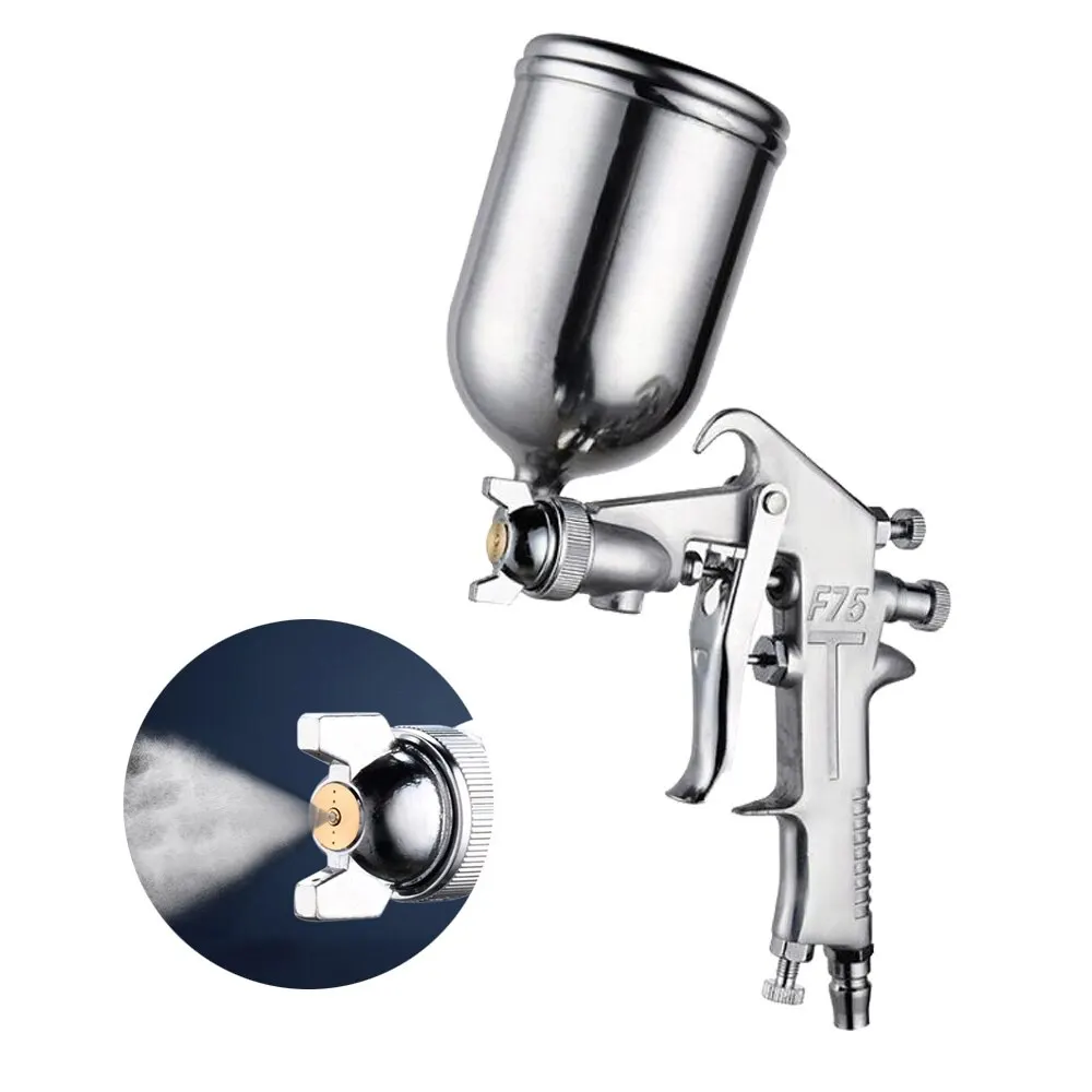 F-75-Spray-Gun-1-5mm-Nozzle-with-Cup-Silver-Handle-Adjustable-Color ...