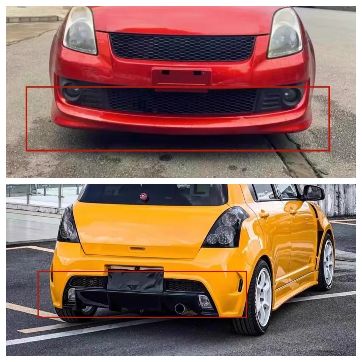 Body kit for Suzuki Swift modified Car front bumper rear bumper tail ...