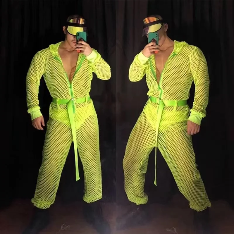 Mono-hueco-verde-fluorescente-para-hombres-ropa-de-trabajo-Bar-club ...