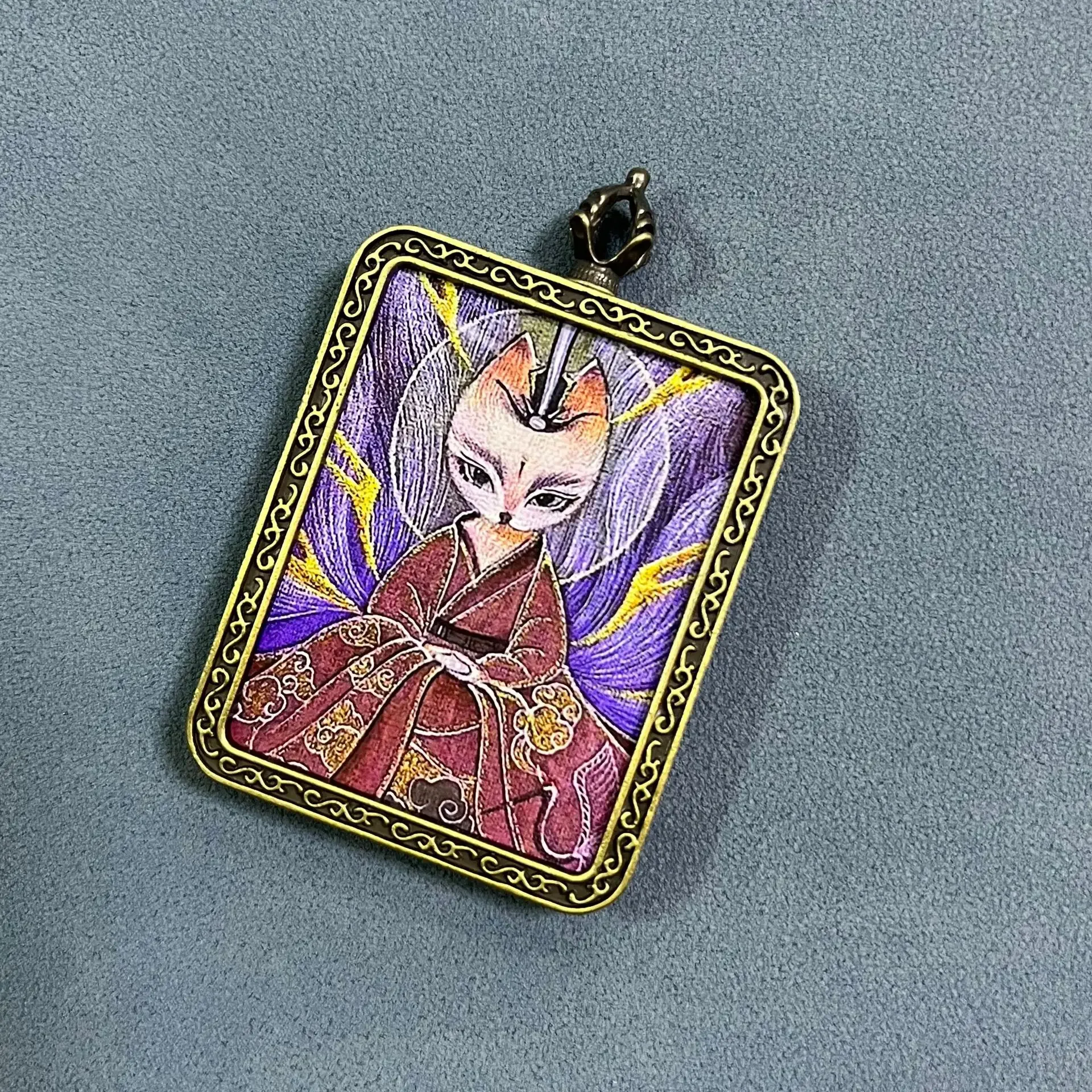 Caja-de-Tangka-Gawu-pintada-a-mano-zorro-de-nueve-colas-colgante-de ...