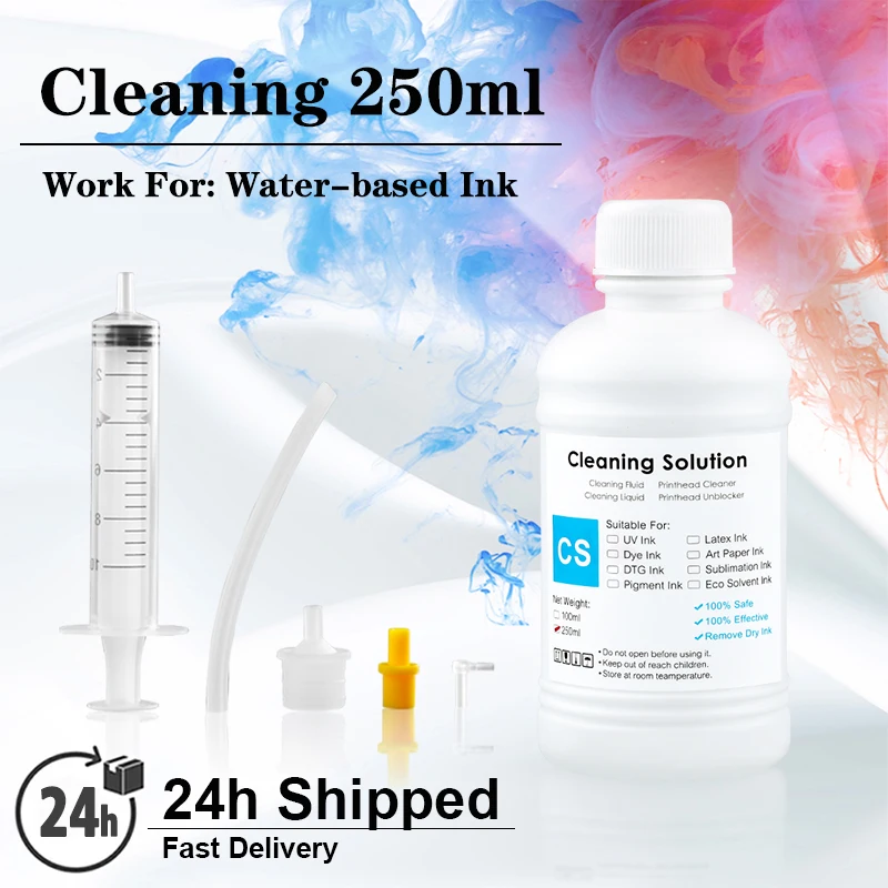 250ml-Cleaning-Solution-Printhead-Cleaner-Water-based-Ink-Dye-Pigment ...