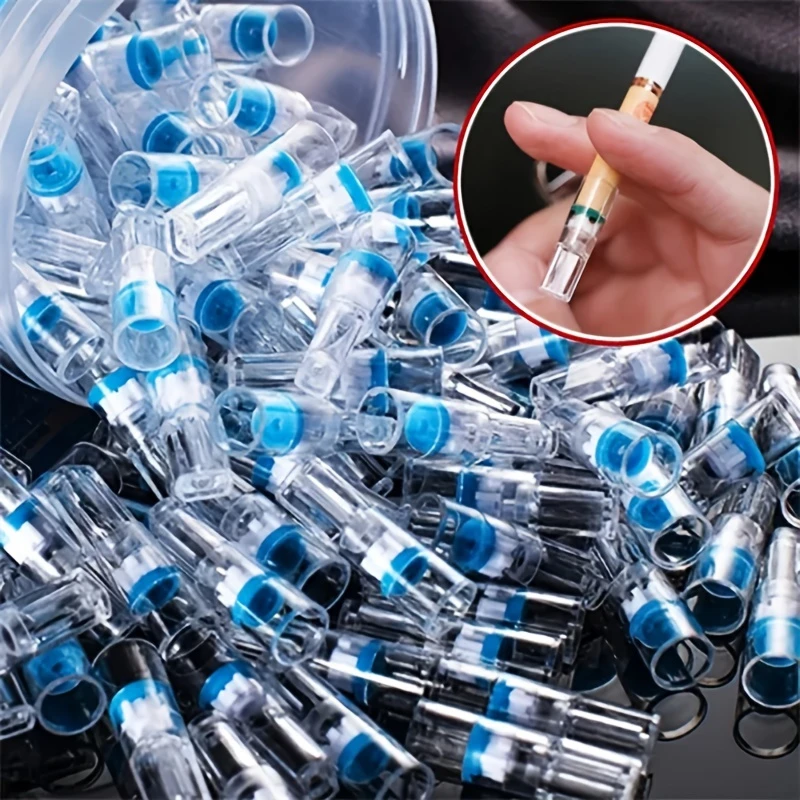 100pcs-Disposable-transparent-smoking-filter-tobacco-shredded-tar ...