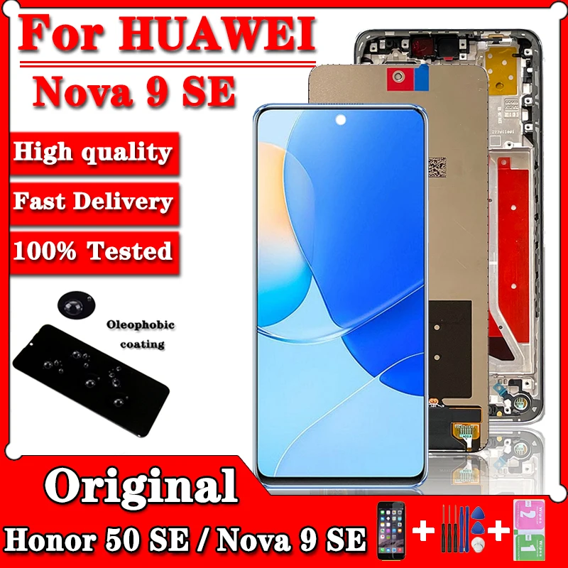 Original For Huawei nova 9 SE 9SE 5G JLN-LX1 LCD Display Screen Touch Panel Digitizer For Honor ...