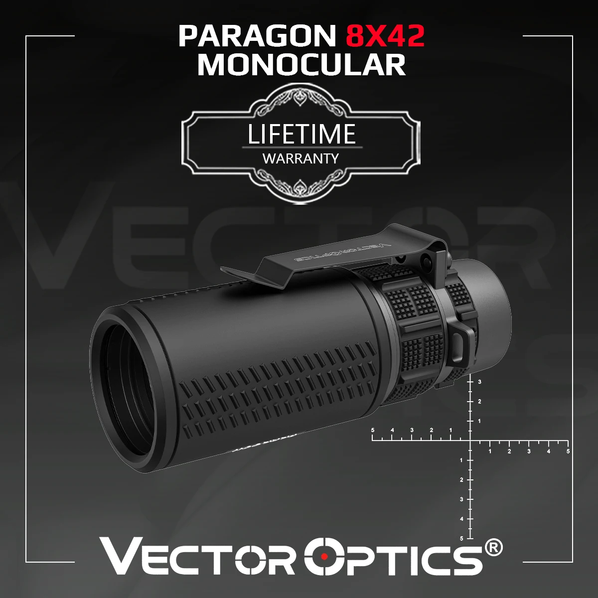 Vector Optics Paragon 8x42 Monocular With Tactical Reticle All Fully Multi Sliver Coated 6 ...