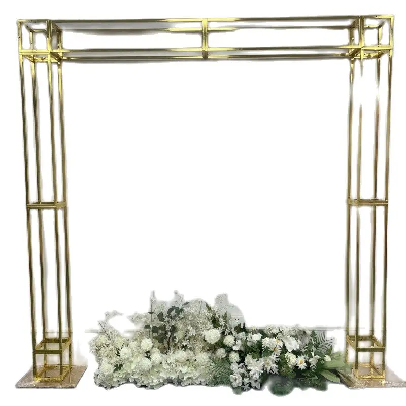 Gold-Plated-Tridimensional-Shelf-Iron-Geometric-Square-Screen-Wedding ...