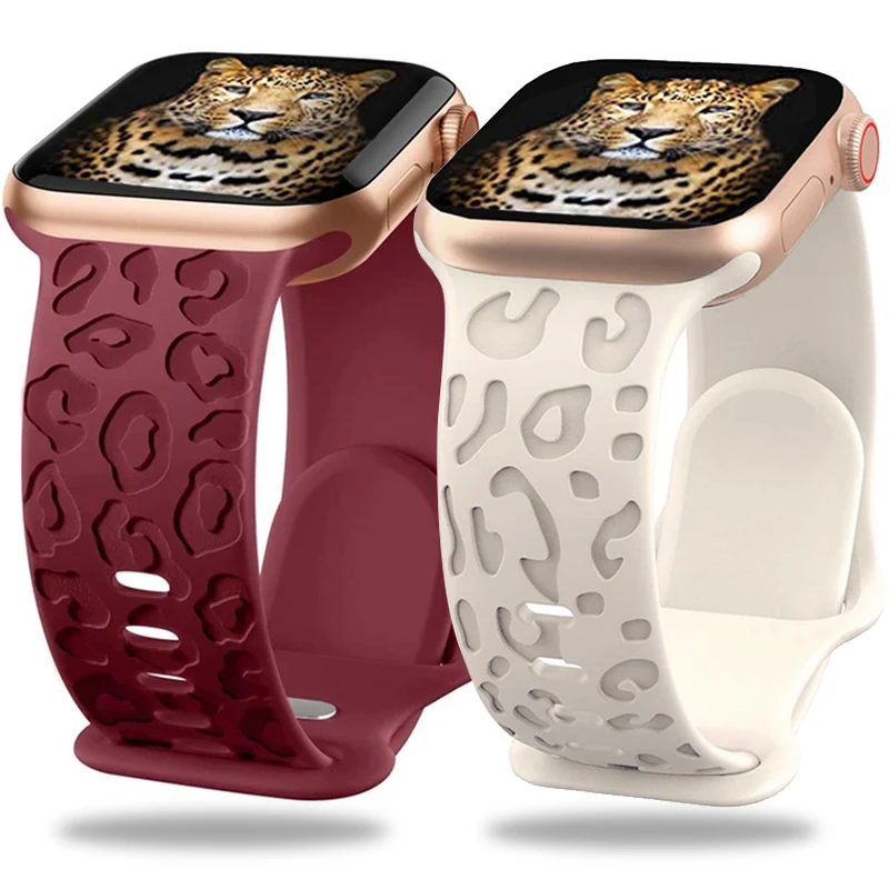 Leopard-Engraved-Strap-For-Apple-Watch-Band-44mm-40-45-49mm-41-38-42mm ...