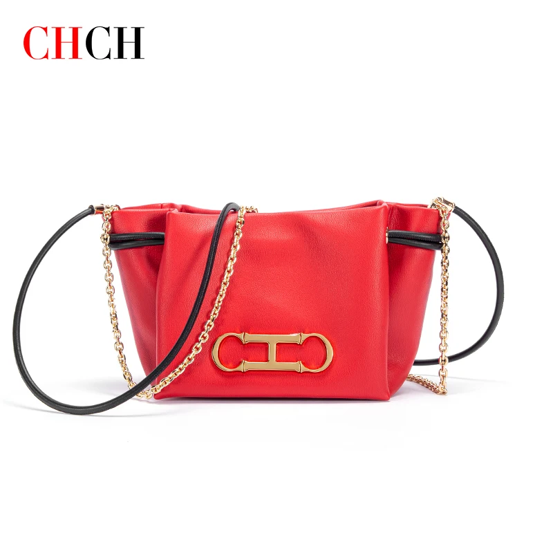 CHCH 정품 가죽 상자 가방 여성용, 숄더 크로스 바디 지갑, 럭셔리 브랜드, 클래식, 2023 신상 패션 ...