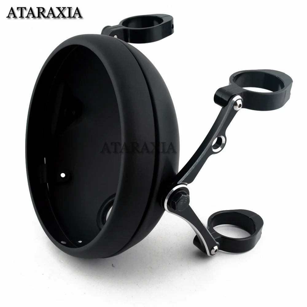 Motorcycle-Vintage-7-LED-Headlight-Mounting-Bucket-7-Inch-Light-Shell ...