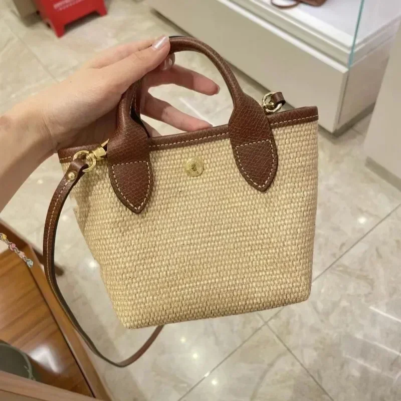 Straw-bag-Embroidery-bag-Braided-bag-Mini-shoulder-bucket-bag-Straw ...