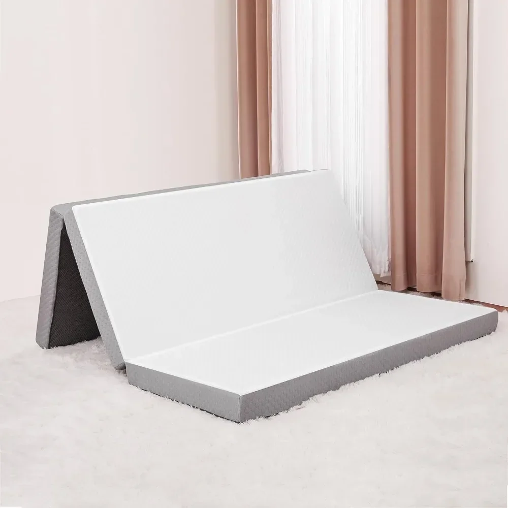 Memory-Foam-Folding-Mattress-Queen-4-Inch-Tri-fold-Mattress-Foldable ...
