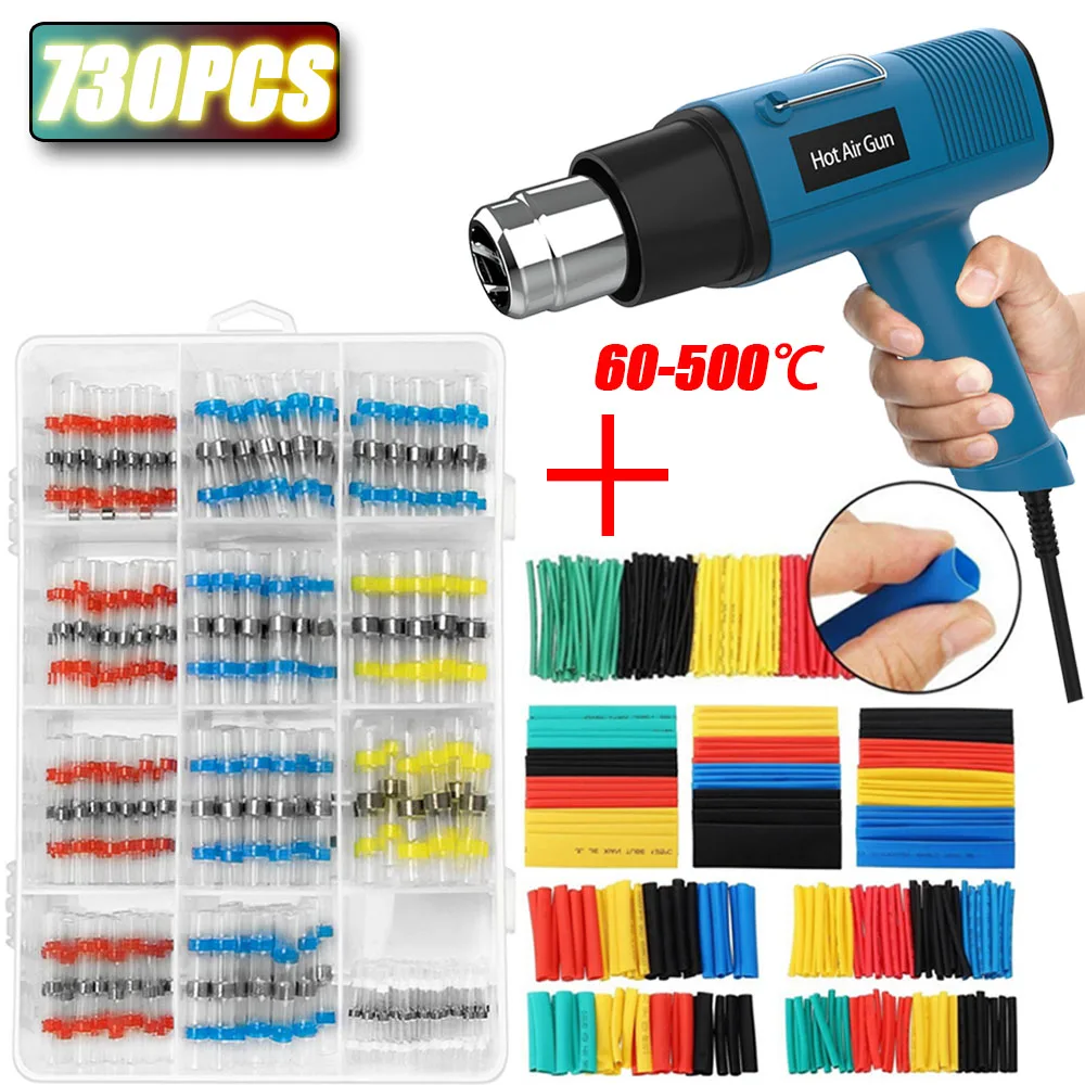 200-530-730PCS-Insulated-Heat-Shrink-Butt-Crimp-Terminals-Waterproof ...