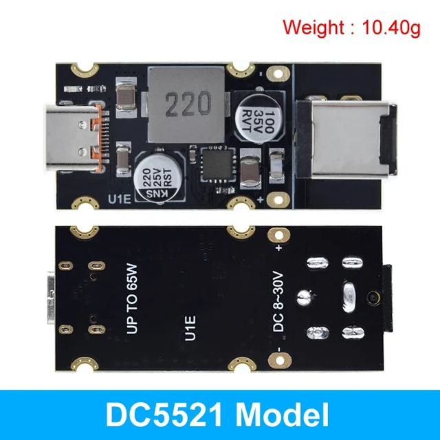 TZT QC4.0 QC3.0 Type-C USB PD65W Fast Charging Adapter Module DC8-32V 3 ...