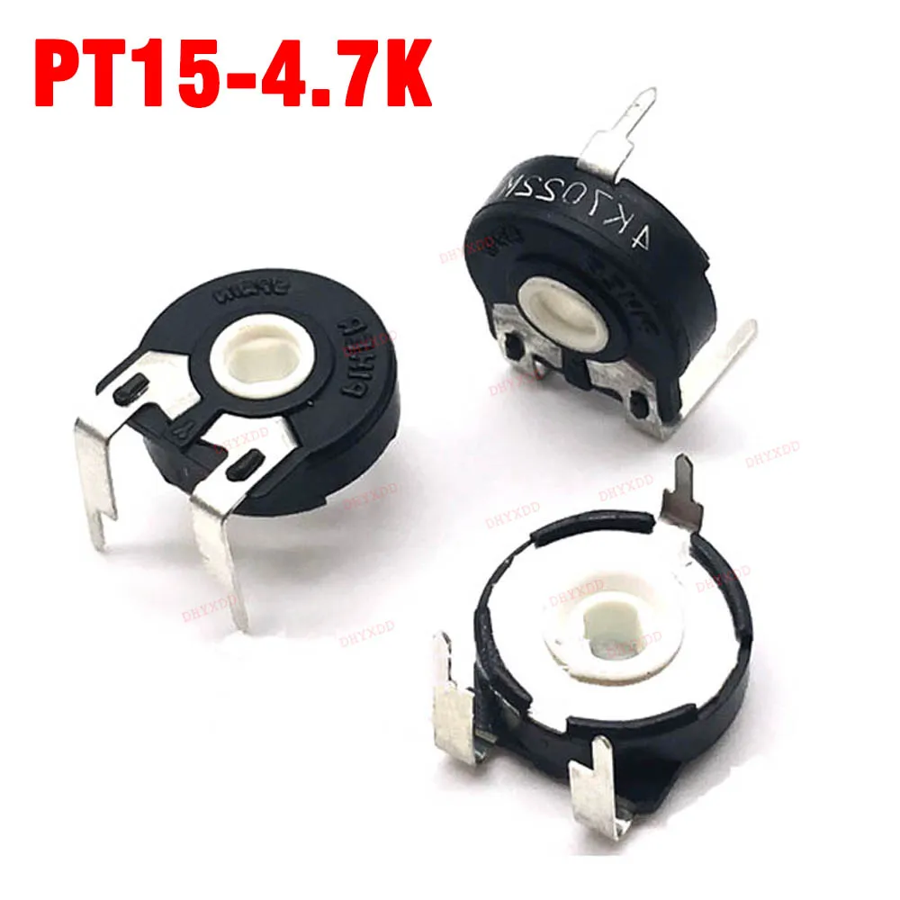 10pcs-PIHER-Adjustable-Potentiometer-PT15-4-7K-Horizontal-Oval-Hole ...