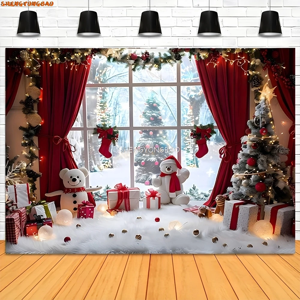 Merry Christmas Day Gift Photography Backdrops Props Indoor Decoration ...