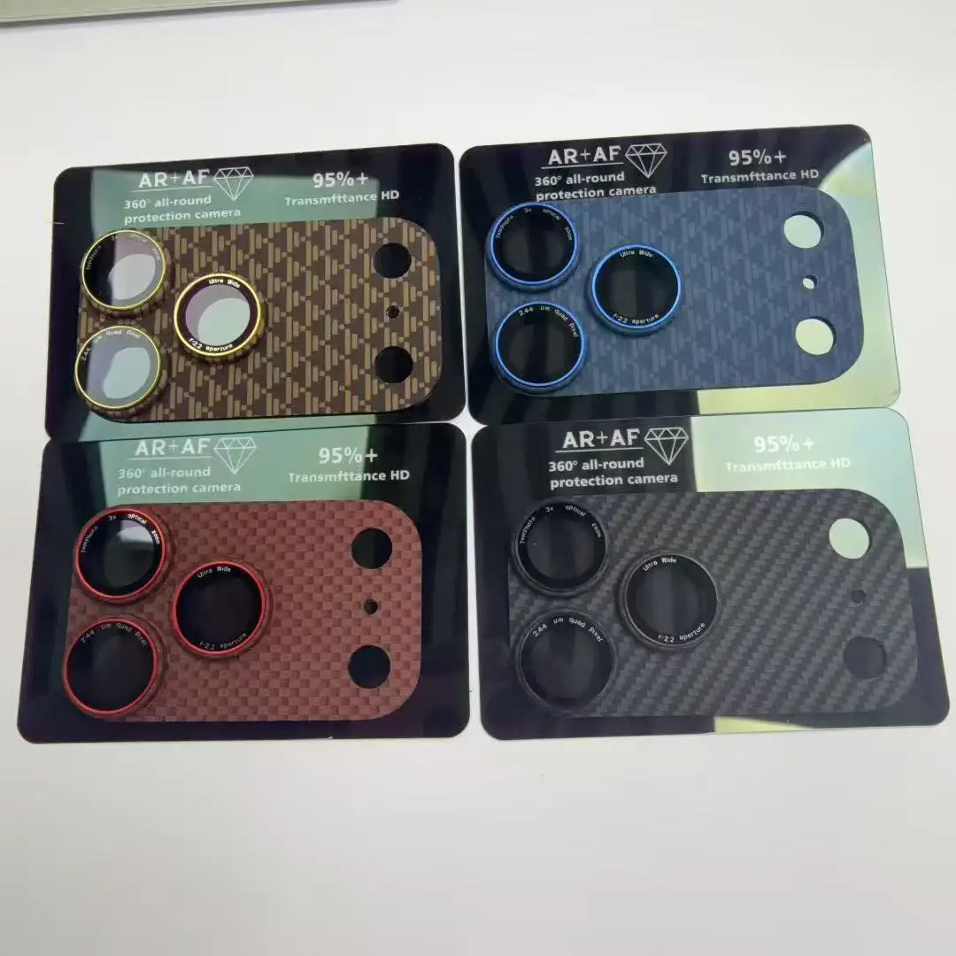Kevlar Carbon Fiber Full Camera Lens Protector Glass Cover for IPhone ...