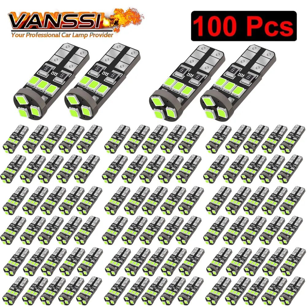 100-Pcs-194-T10-LED-Bulb-W5W-168-2825-501-LED-Car-Replacement-Light ...
