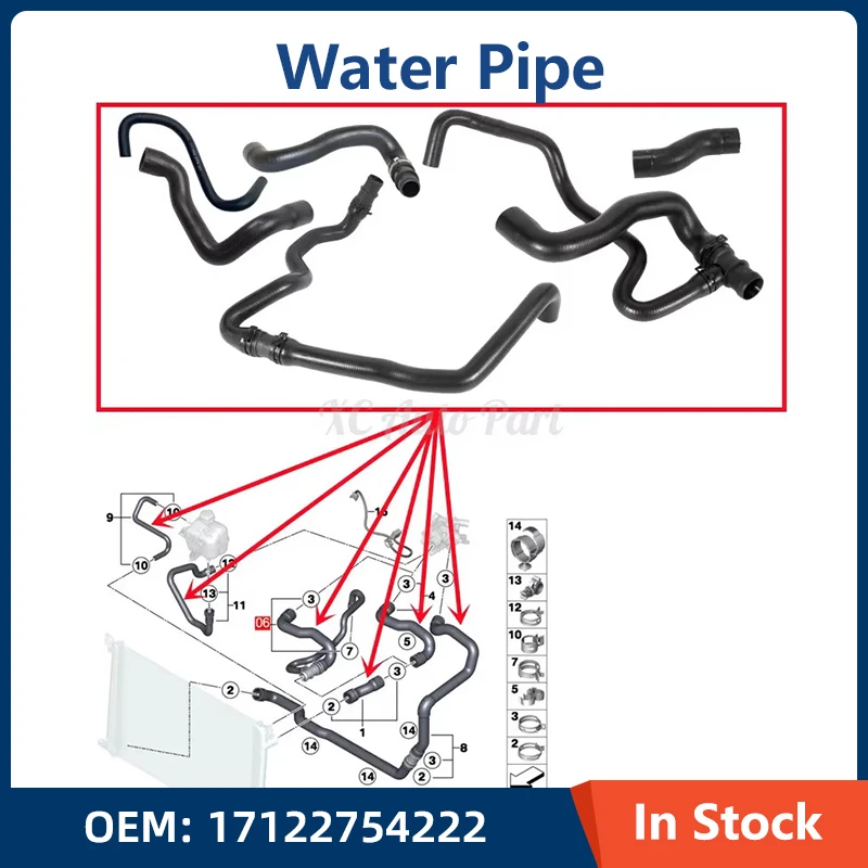 Engine Radiator Coolant Hose Kit For MINI R55 R56 R57 R58 R59 ONE ...