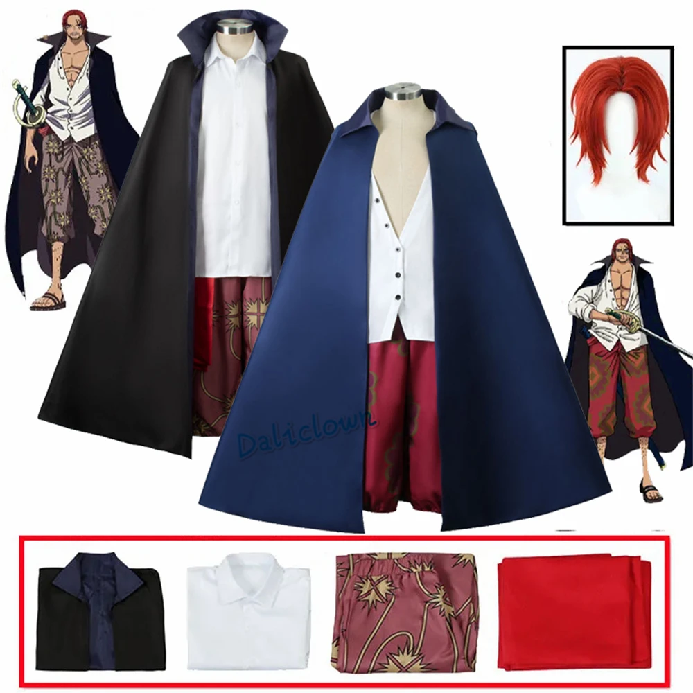 Anime Film Red ONE PIECE Cosplay Red Hair Shanks Cosplay Female Women ...