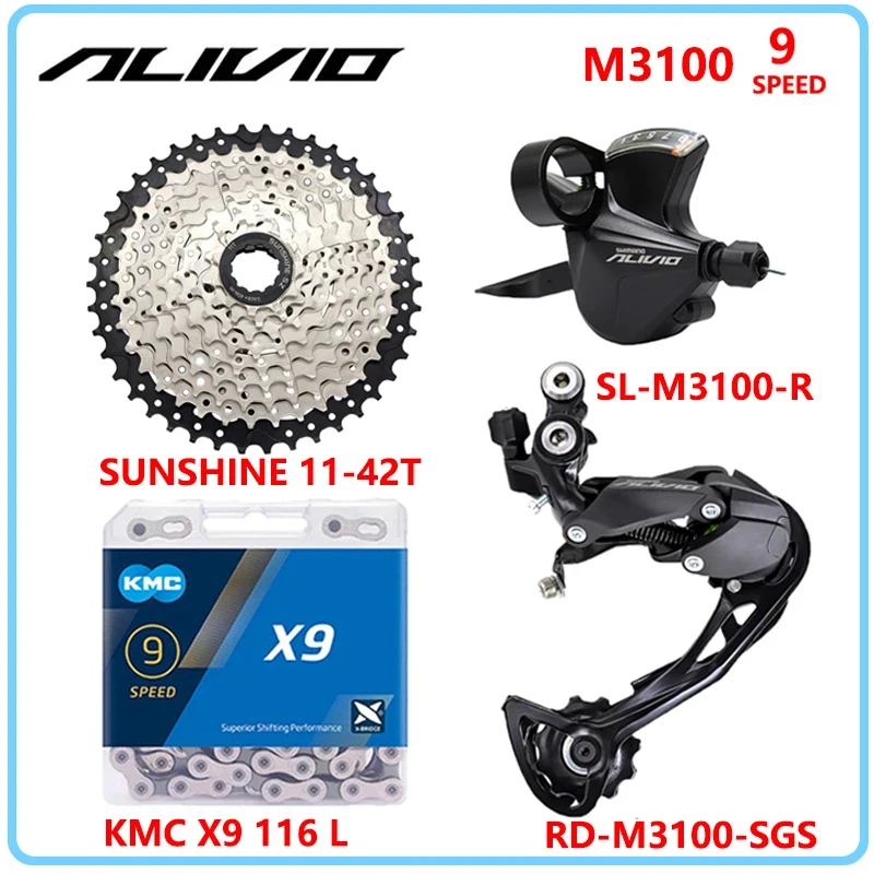 ALIVIO-M3100-1X9-Speed-Kit-for-MTB-Bike-9V-Rear-Derailleur-36-40-42T ...