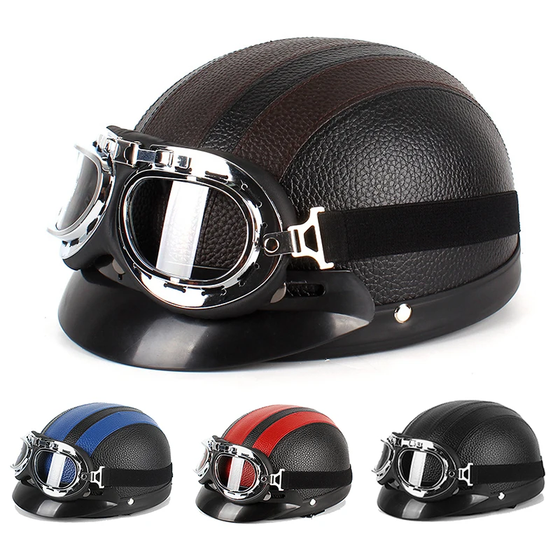 Motorcycle-Helmet-Men-Women-Open-Face-Half-helmet-Adults-Equipment ...