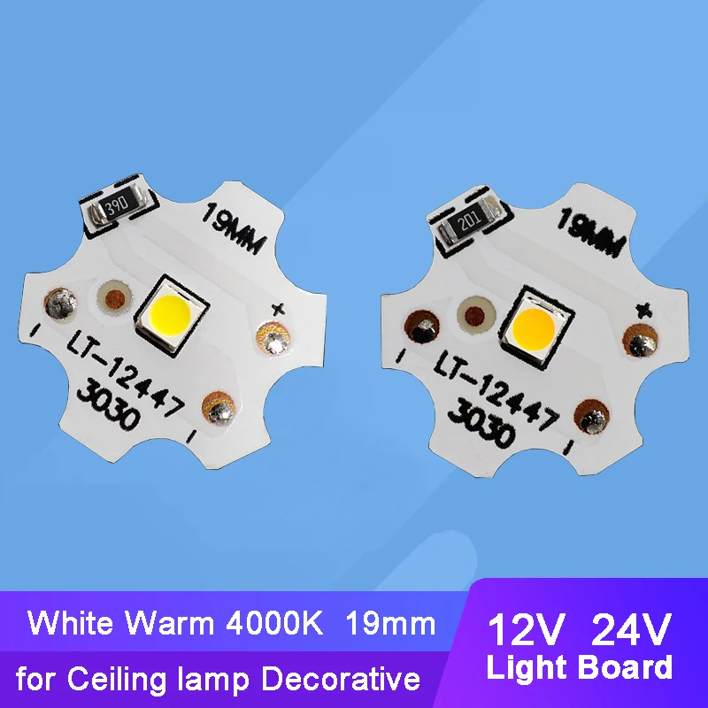 10pcs-DC-12V-24V-19mm-LED-White-Warm-4000K-Board-Lamp-Light-Source-for ...
