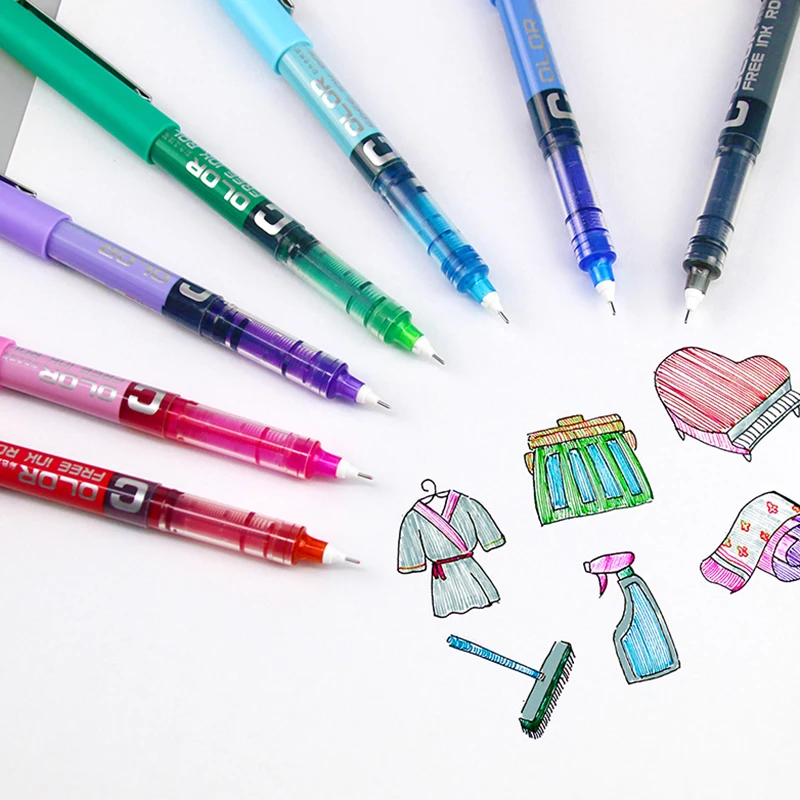 0-38mm-0-5mm-Straight-Liquid-Gel-Pen-Fluent-Color-Student-High-grade ...
