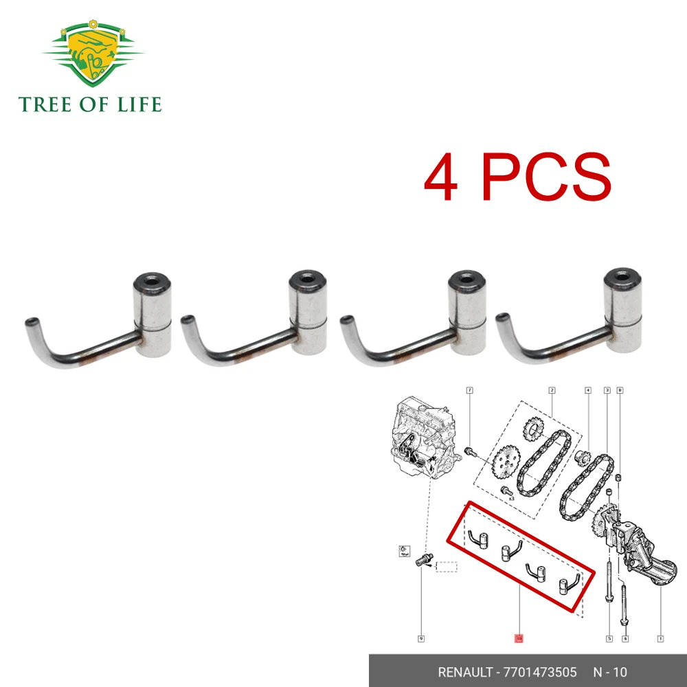 4x Piston Oil Spray Nozzle 7701473505 For Renault Clio II Duster Kangoo ...