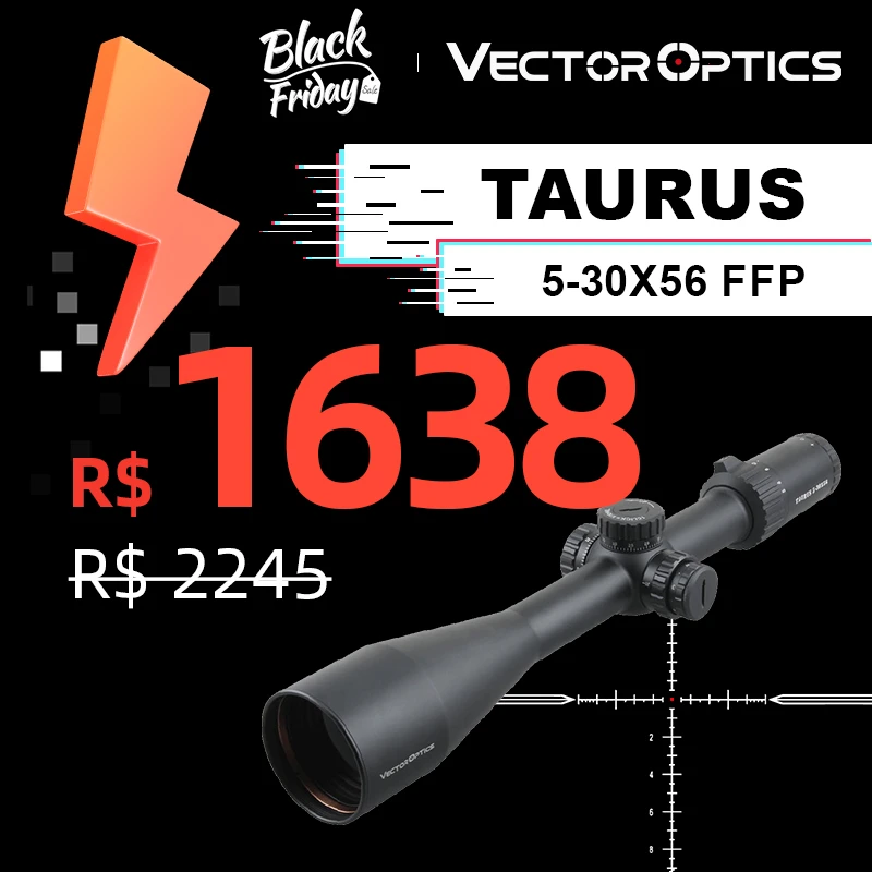 Vector Optics Taurus 5 30x56 FFP Riflescópio Tático Militar de Alta ...