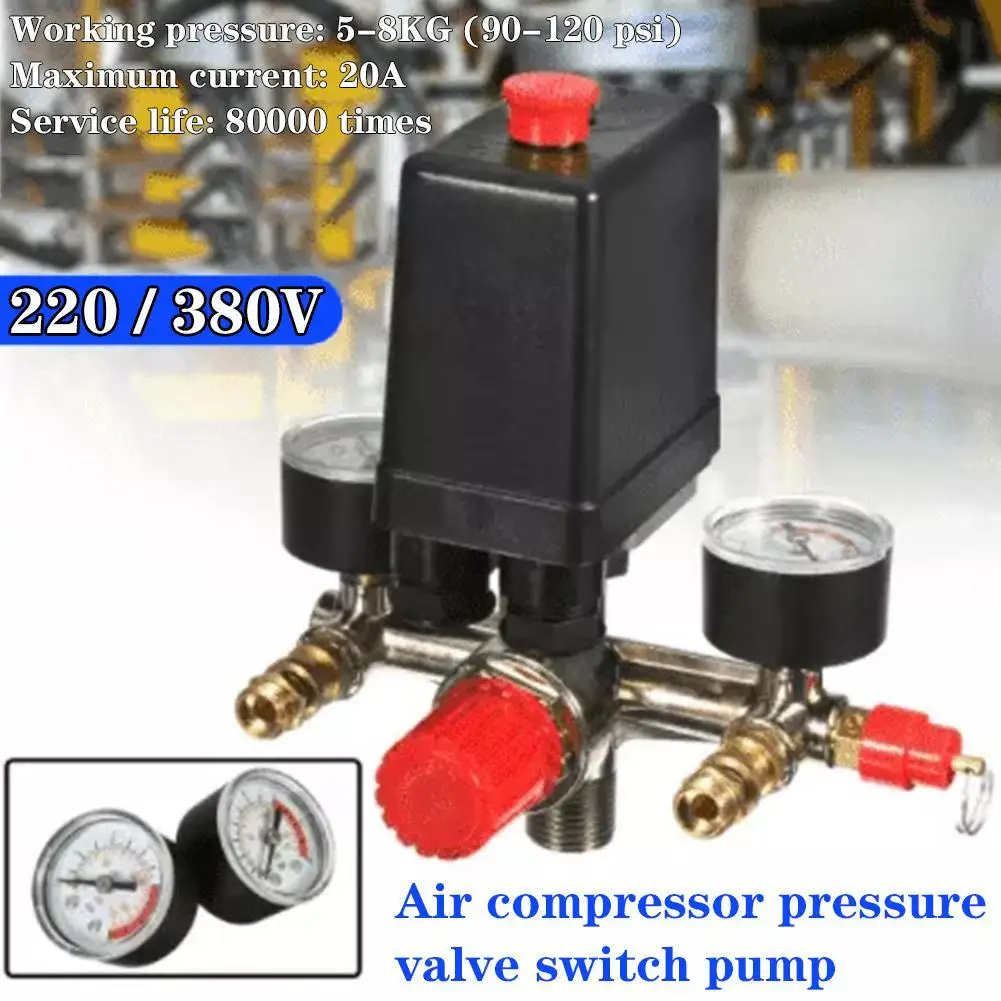 Air-Compressor-Pump-Pressure-Control-Switch-220V-380V-Manifold-Relief ...