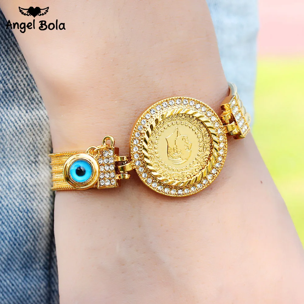 Romantic Bridal Oman Coin Bracelets Wedding Turkish Gift Muslim Islamic ...
