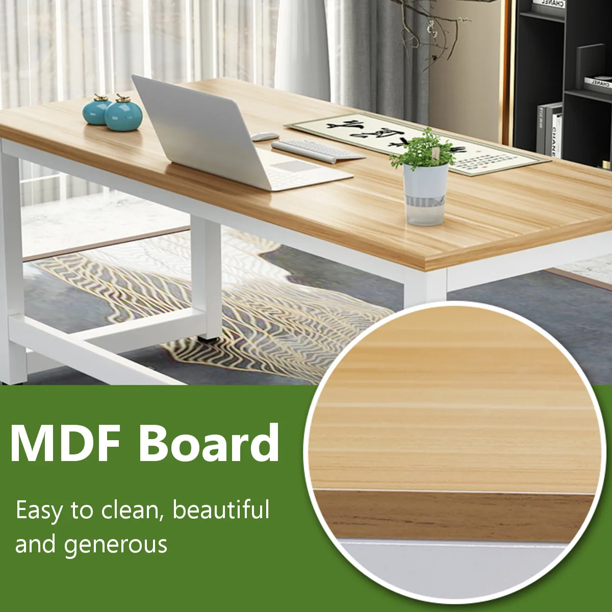 110 x 60cm Modern Office Desk Computer Table Laptop Study Table Metal ...