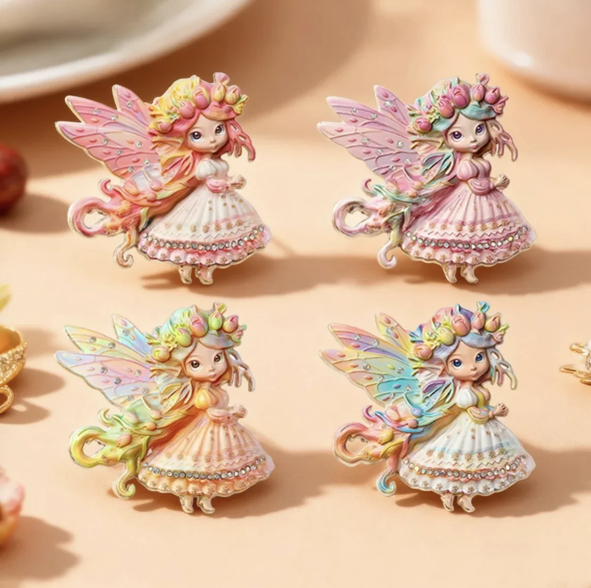 Beautiful Butterfly Elf Brooches 4-color Lovely Girl Brooch for Women's ...