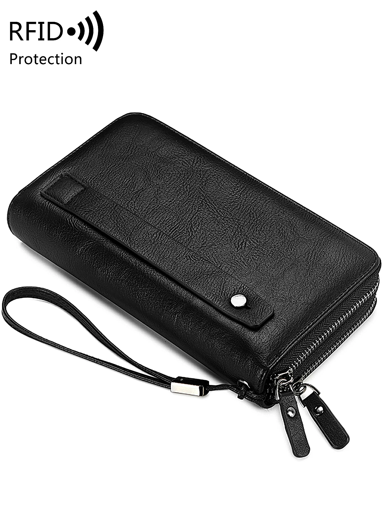 Business-RFID-Men-s-Handbag-New-Double-Zipper-Large-Capacity-Men-s ...
