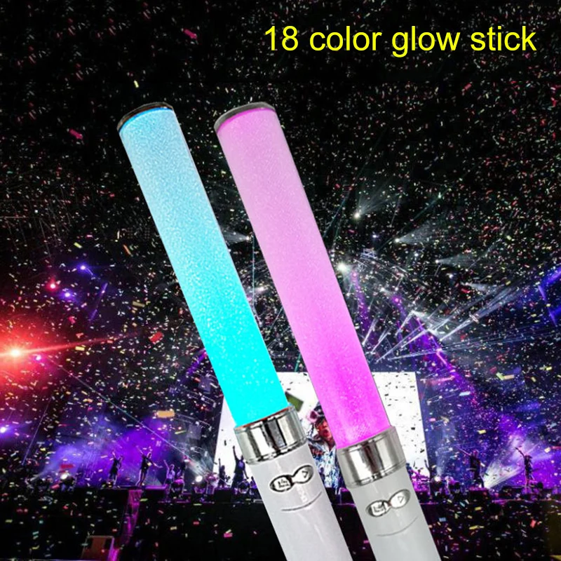 18 Color Changing Glow Sticks Atmosphere Lamp Battery Powered Flashing ...