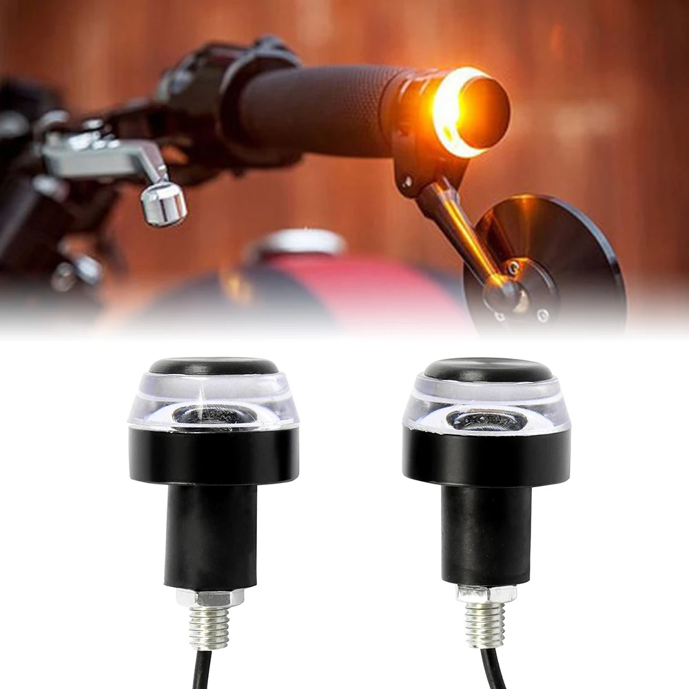 Motocicleta-LED-Guiador-End-Turn-Signal-Light-Branco-Amarelo-Flasher ...