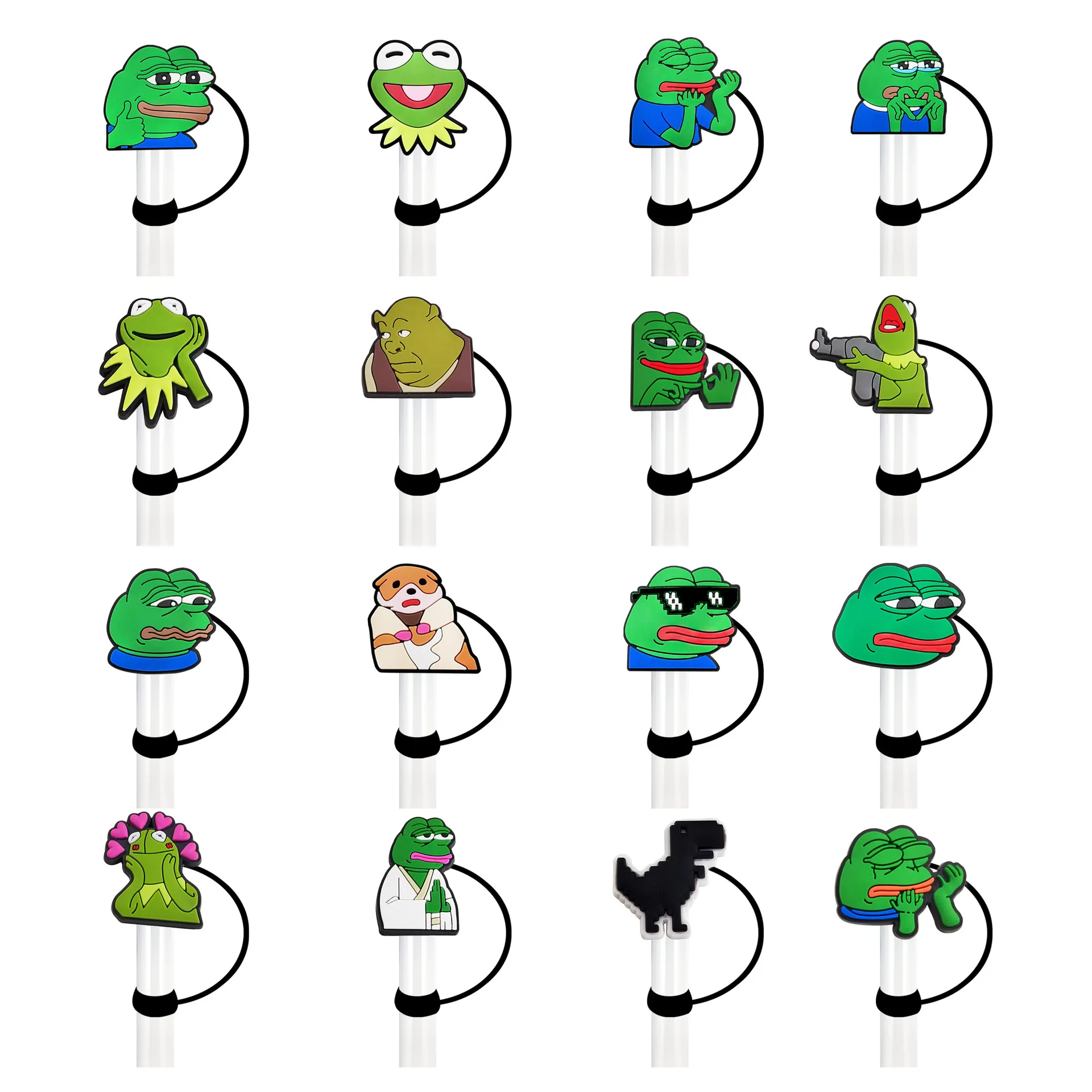 Sad-Frog-Animal-Straw-Cover-Cap-for-Reusable-Drinking-Dust-Cap-Glas-Cup ...