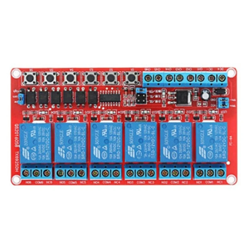 12V-6-Channel-Relay-Module-Self-Lock-Interlock-Relay-High-Low-Trigger ...