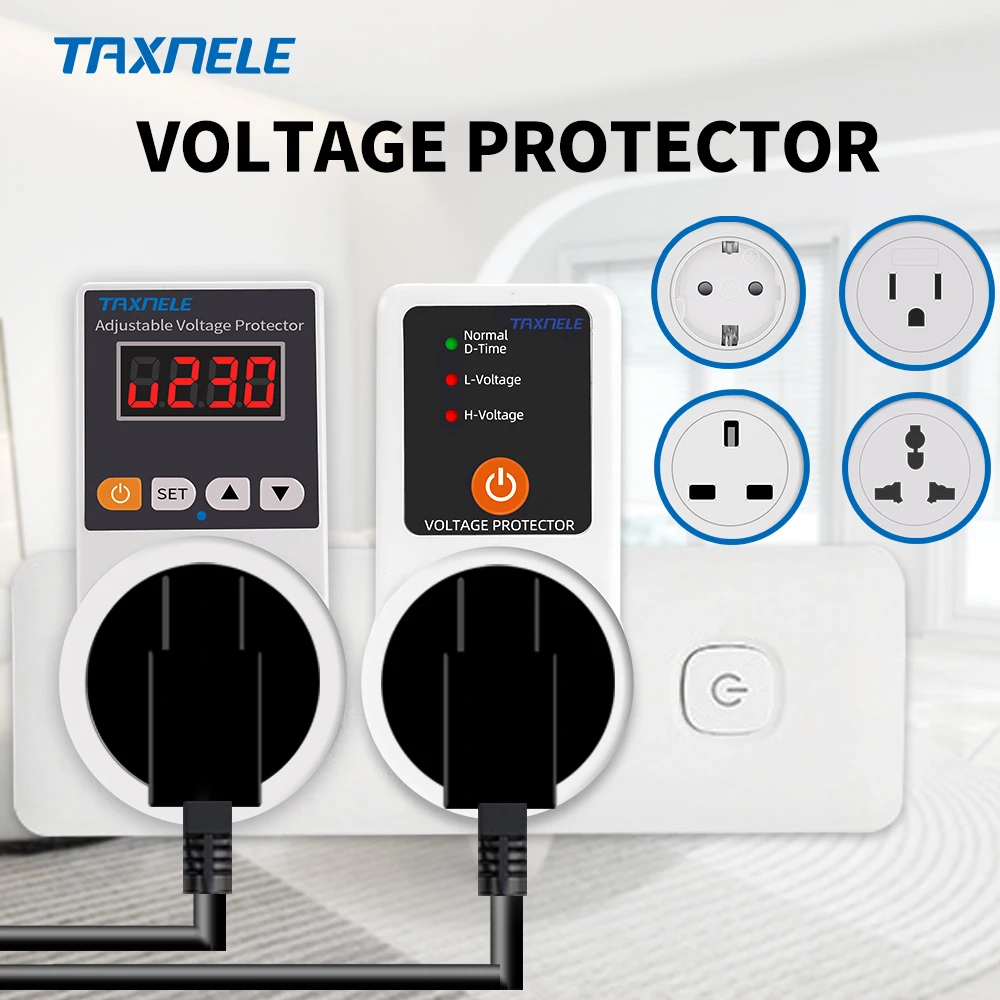 Automatic Voltage Protector Socket AC 220V Adjustable 16A Power Surge ...