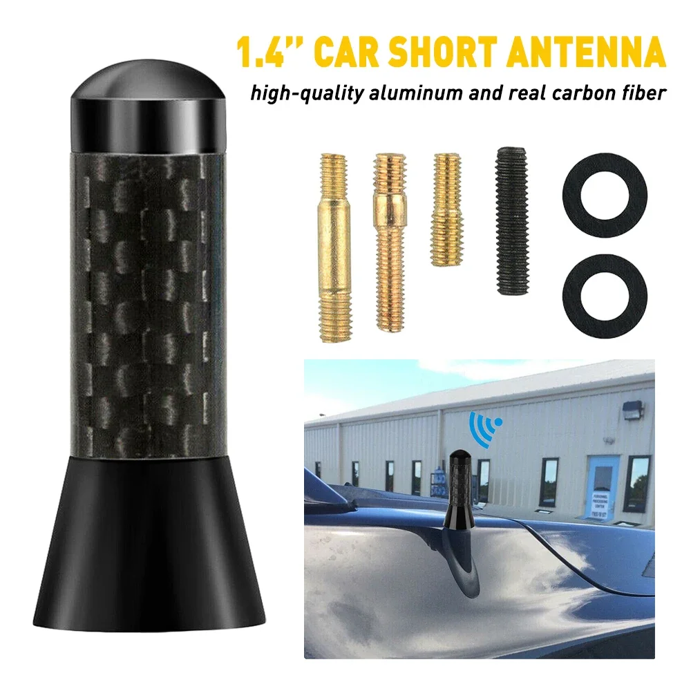 Universal Carbon Fiber Short Car Roof Radio Aerial Mini fm Antenna For ...