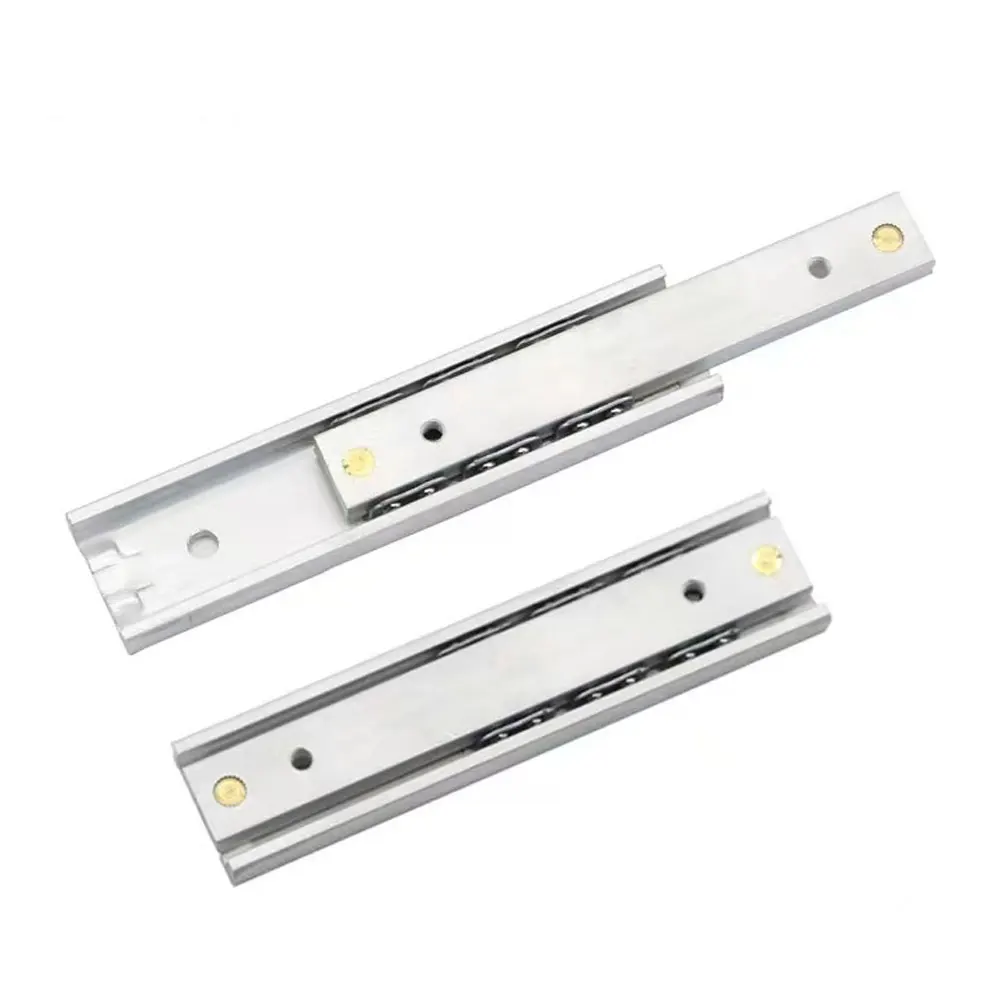 1Pair-Micro-Drawer-slide-Ball-Guide-Two-Sections-16mm-Wide-Steel-Fold ...