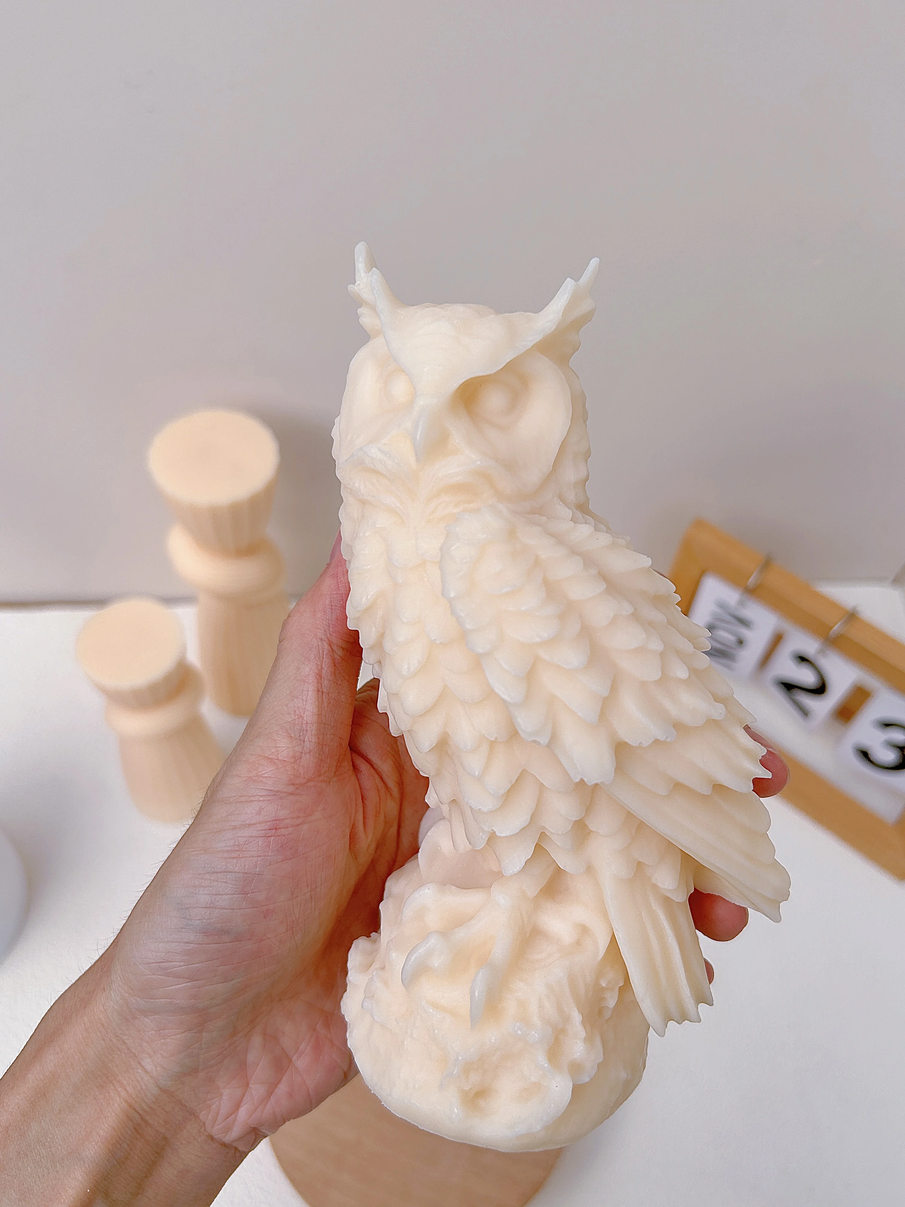 New-17-CM-Big-Owl-Sculpture-Candle-Molds-DIY-Animal-Owl-Candle-Silicone ...
