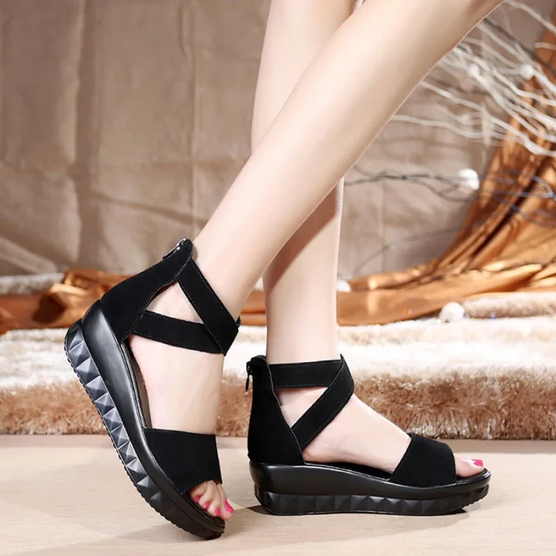 5cm-Small-Size-33-43-Thick-Bottom-Flock-Flat-Platform-Shoes-Summer-2024 ...