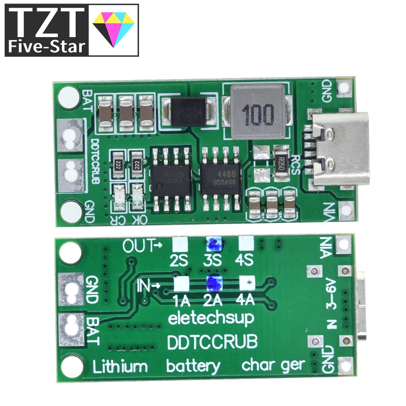 Multi-cell 2s 3s 4s Type-c To 8.4v 12.6v 16.8v Step-up Boost Lipo ...