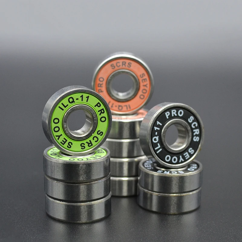 8Pcs-608-2RS-Bearing-ILQ-11-8x22x7-Green-Longboard-Speed-Inline-Skate ...