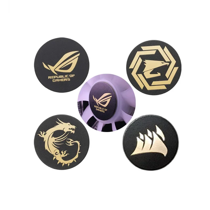 Computer-12CM-Case-Fan-Stickers-for-AORUS-ROG-MSI-Gold-plated-Chassis ...