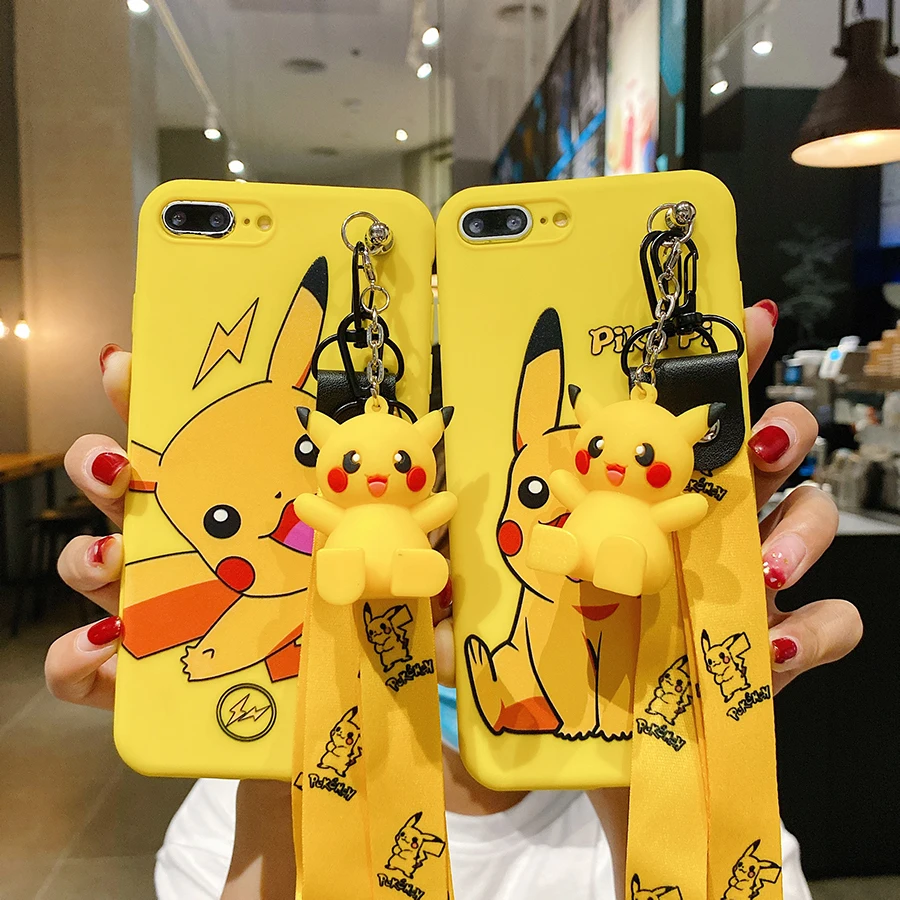 Pokemon Pikachu Phone Case With Holder Rope For Samsung Galaxy A30 A50 ...